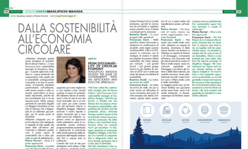 Textures intervista la nostra Responsabile Sostenibilità,:Francesca Carà